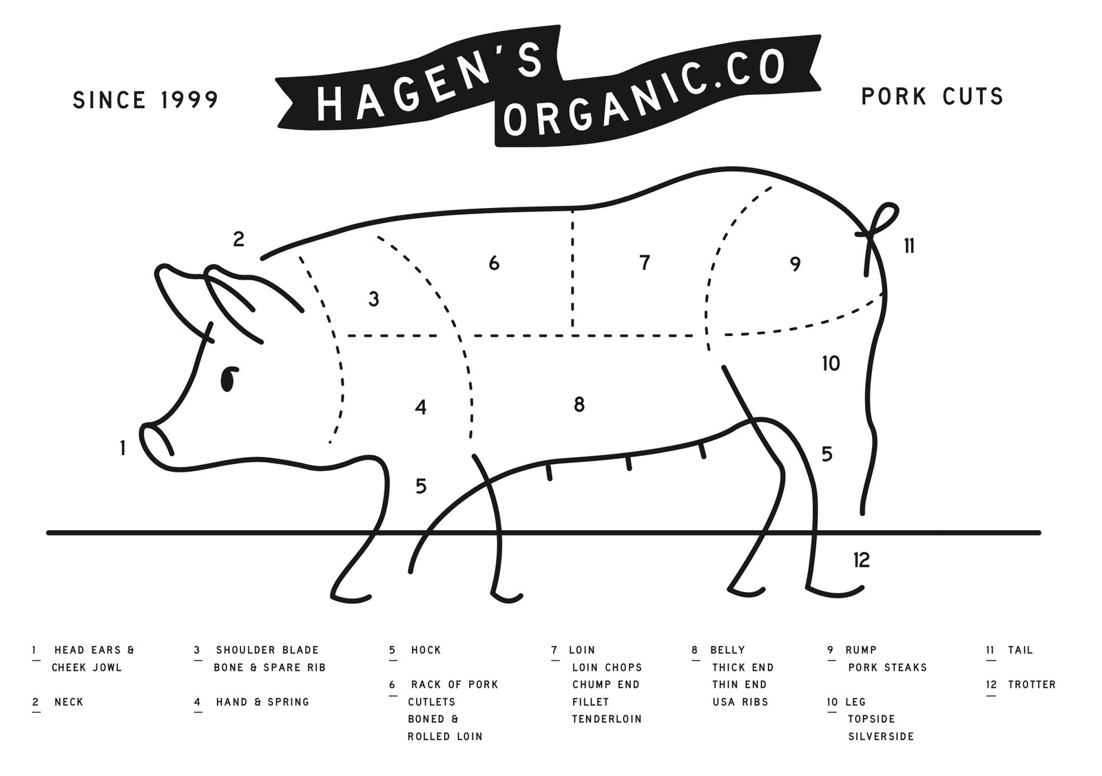 Pork Cuts Diagram - Hagen's Organics